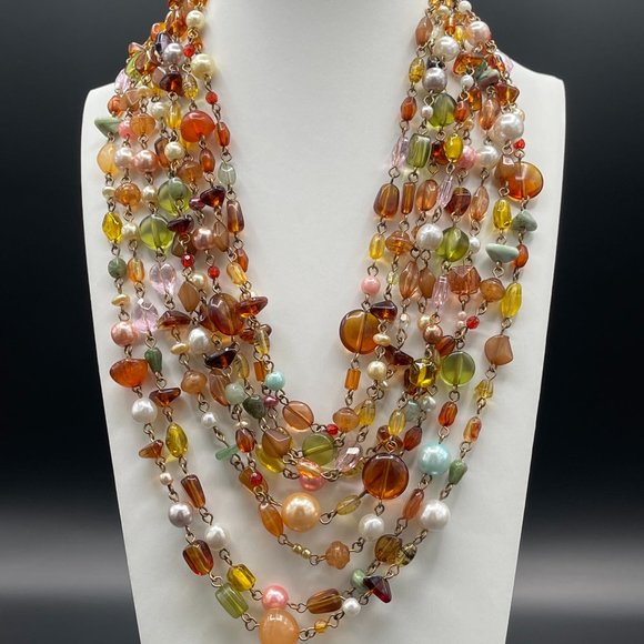 Lia Sophia | Jewelry | Multi Strands Multi Beaded Necklace | Poshmark